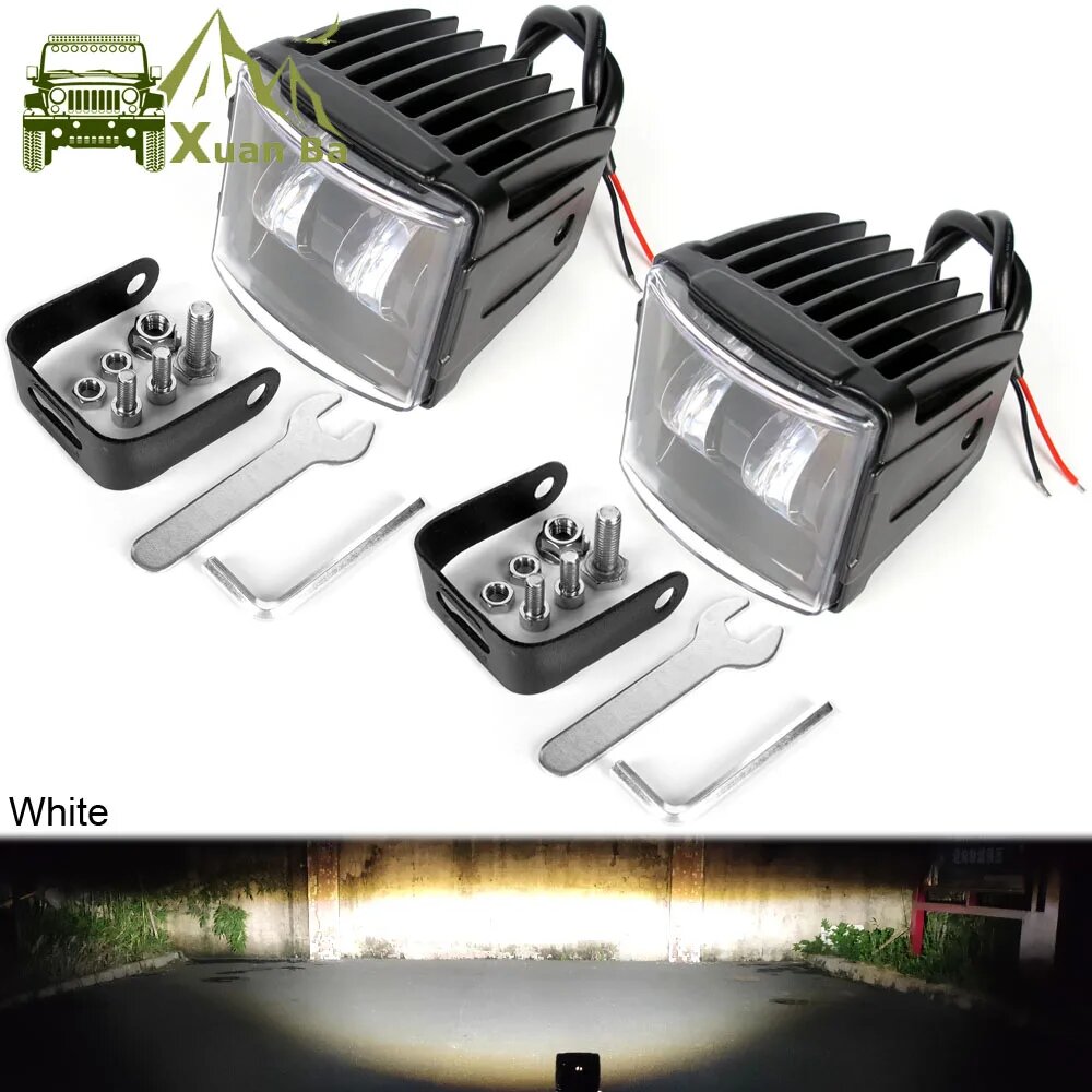 Светодиодные противотуманные фары led, фара для мотоцикла, уаз atv off road led lights, White x2