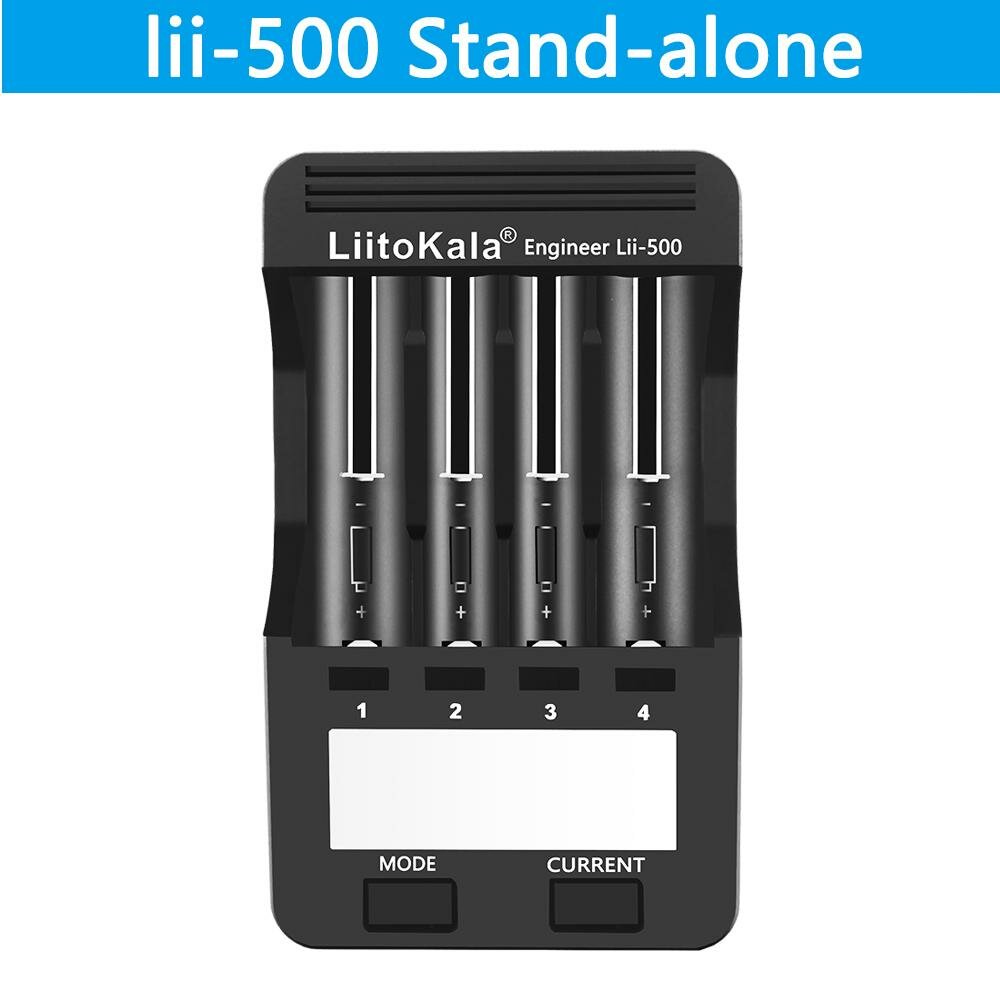 LiitoKala lii-500 18650/26650 аккумуляторная батарея с четырьмя щелями для зарядки, измерение емкости, одиночный прибор