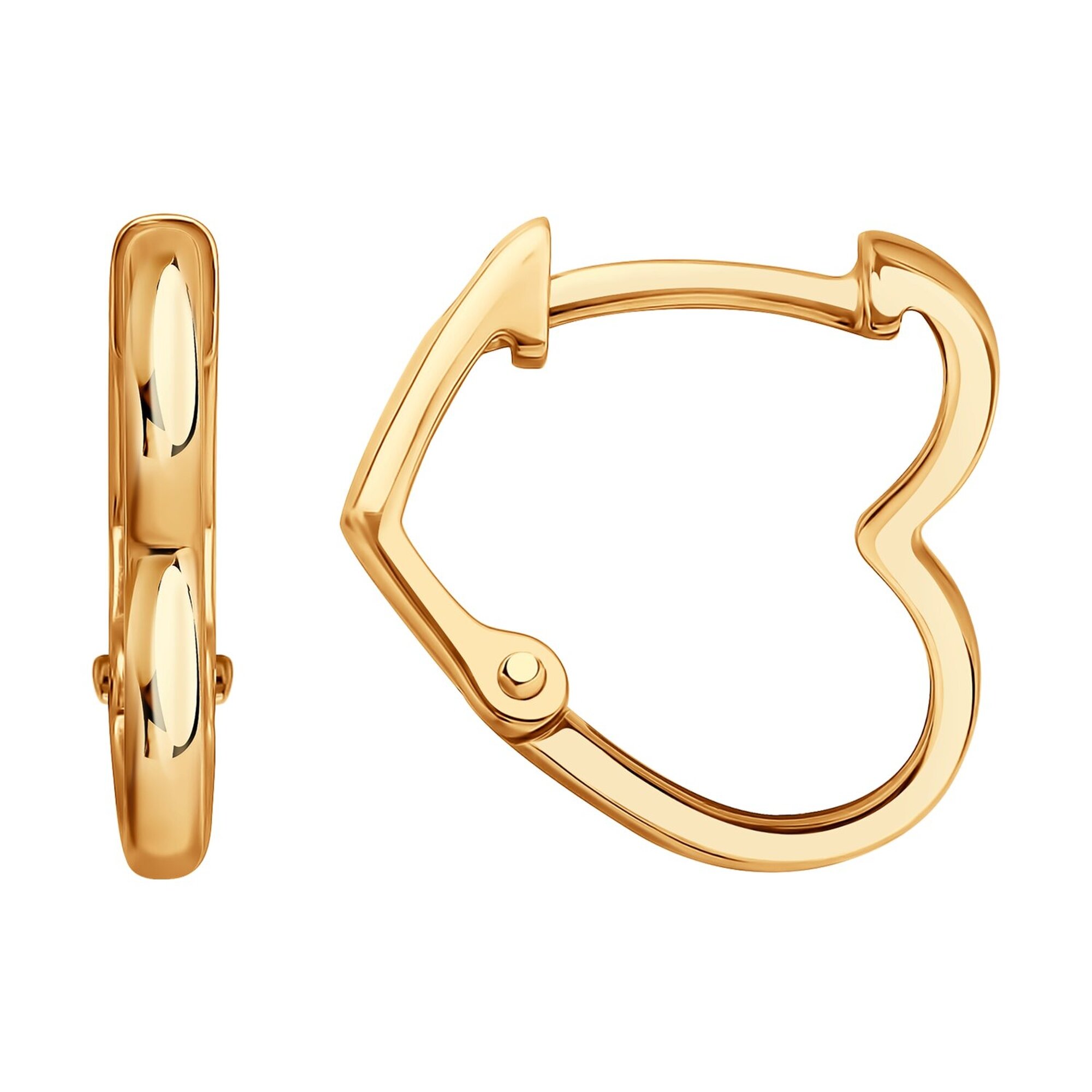 Серьги, красное золото, 585 проба