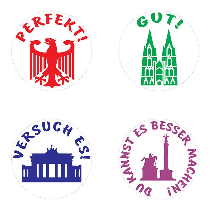 Комплект автоматических печатей для школы «Немецкий язык», 4 печати, д.24 мм, Тип-25