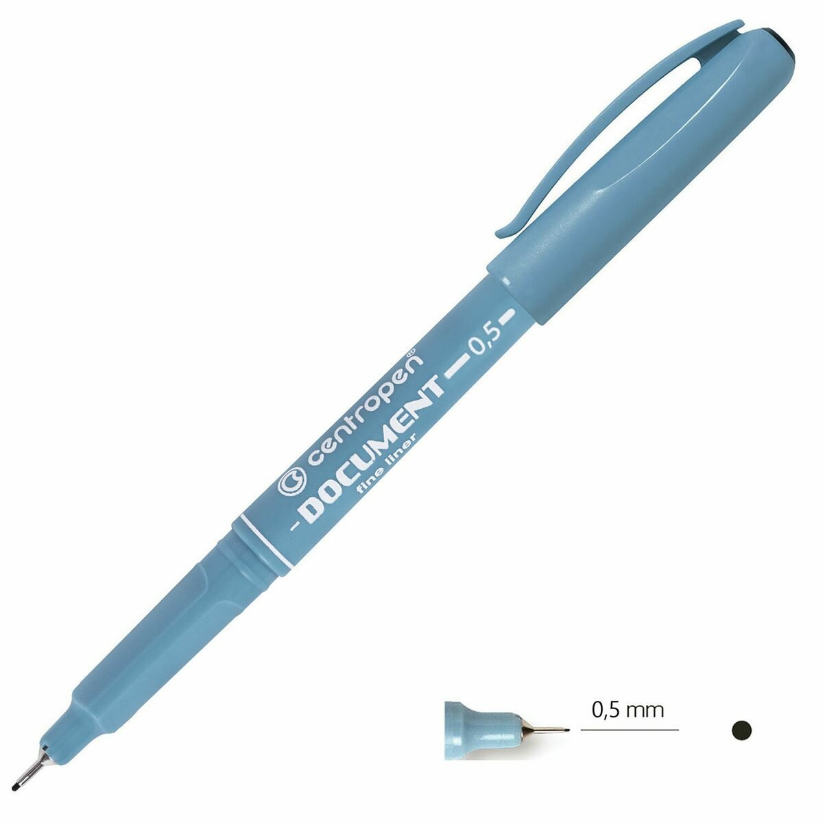 Ручка капиллярная Centropen Document 2631 (0.5мм, трехгранный захват, черная) (2 2631 0103), 10шт.