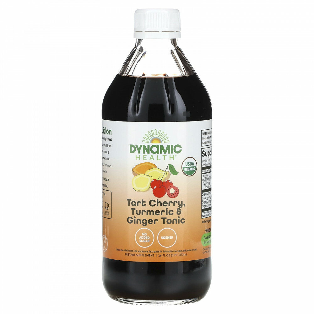 Dynamic Health, Tart Cherry, тоник с куркумой и имбирем, в стакане, 473 мл (16 жидк. Унций)