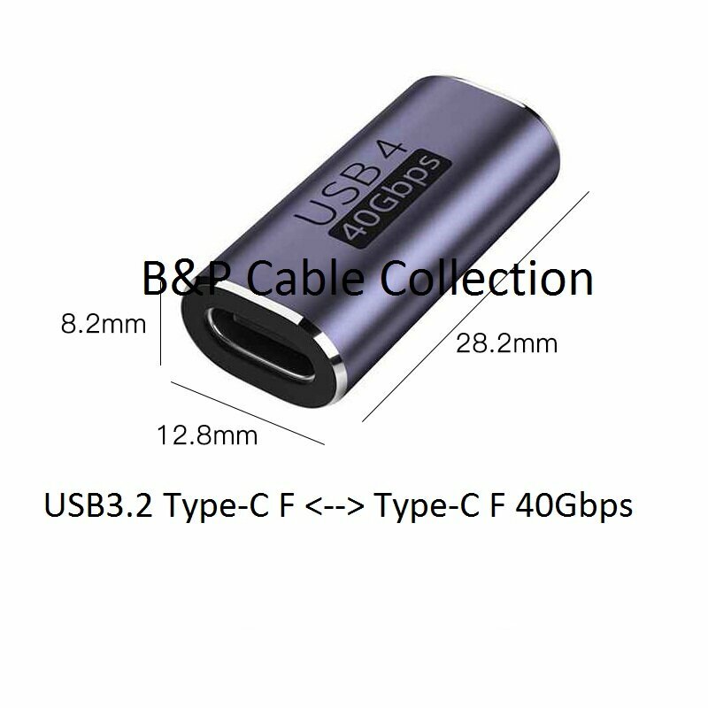 Проходной адаптер «B&P» USB3.2 Type-С F <--> Type-С F 40Gbps