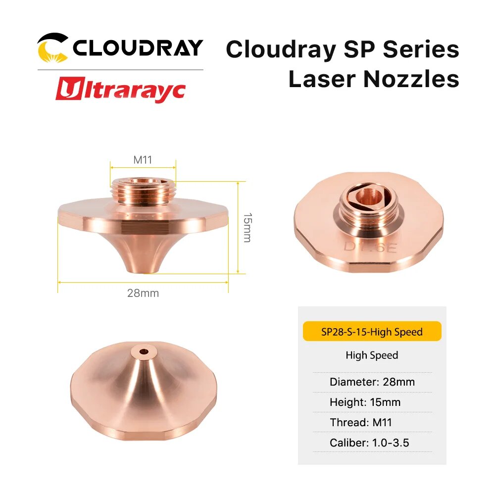 Лазерное сопло Cloudray SP-S серии, диаметр 28 мм 1.2mm, 1 PC, High Speed