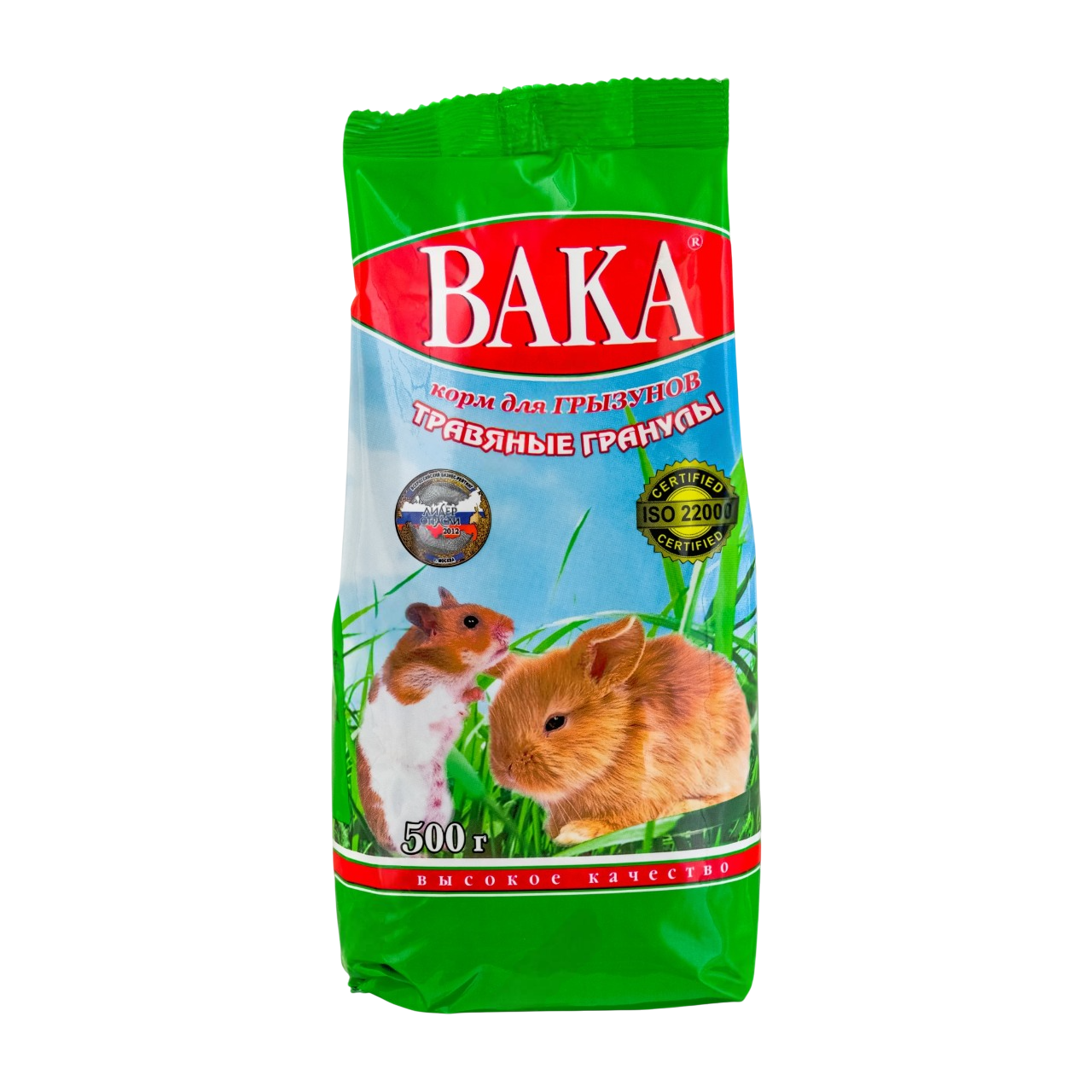 Корм Вака травяные гранулы для всех грызунов и травоядных животных (500 г)