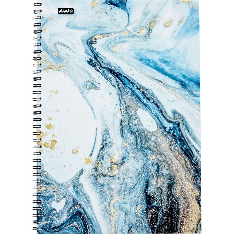 Бизнес-тетрадь Attache А4, 96 листов, клетка, гребень, Selection Fluid, серо-голубая (1061714)