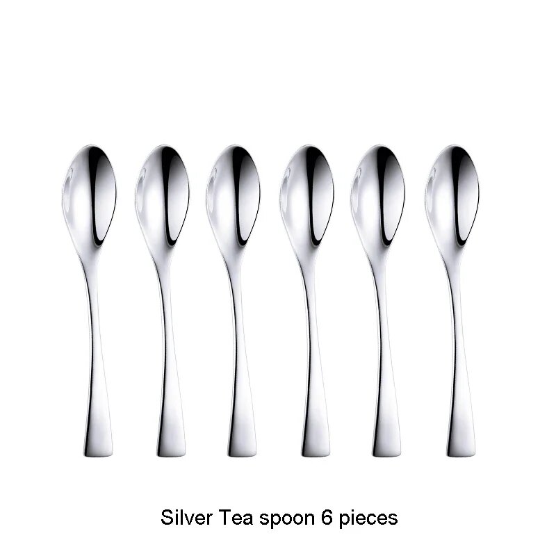 Набор чайных ложек Silver, 6 шт, серебряный