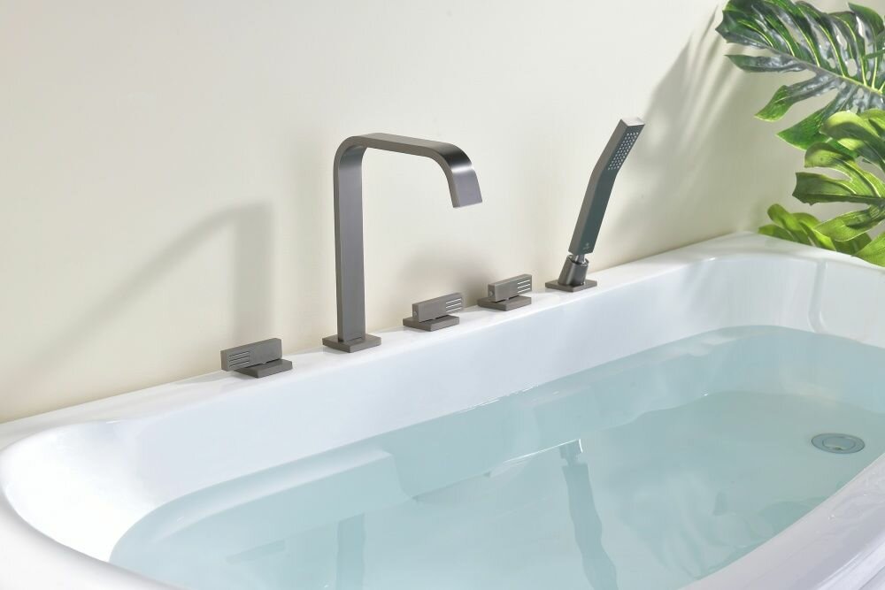 01133-Q Смеситель на борт ванны (5-отв, графит) GANZER