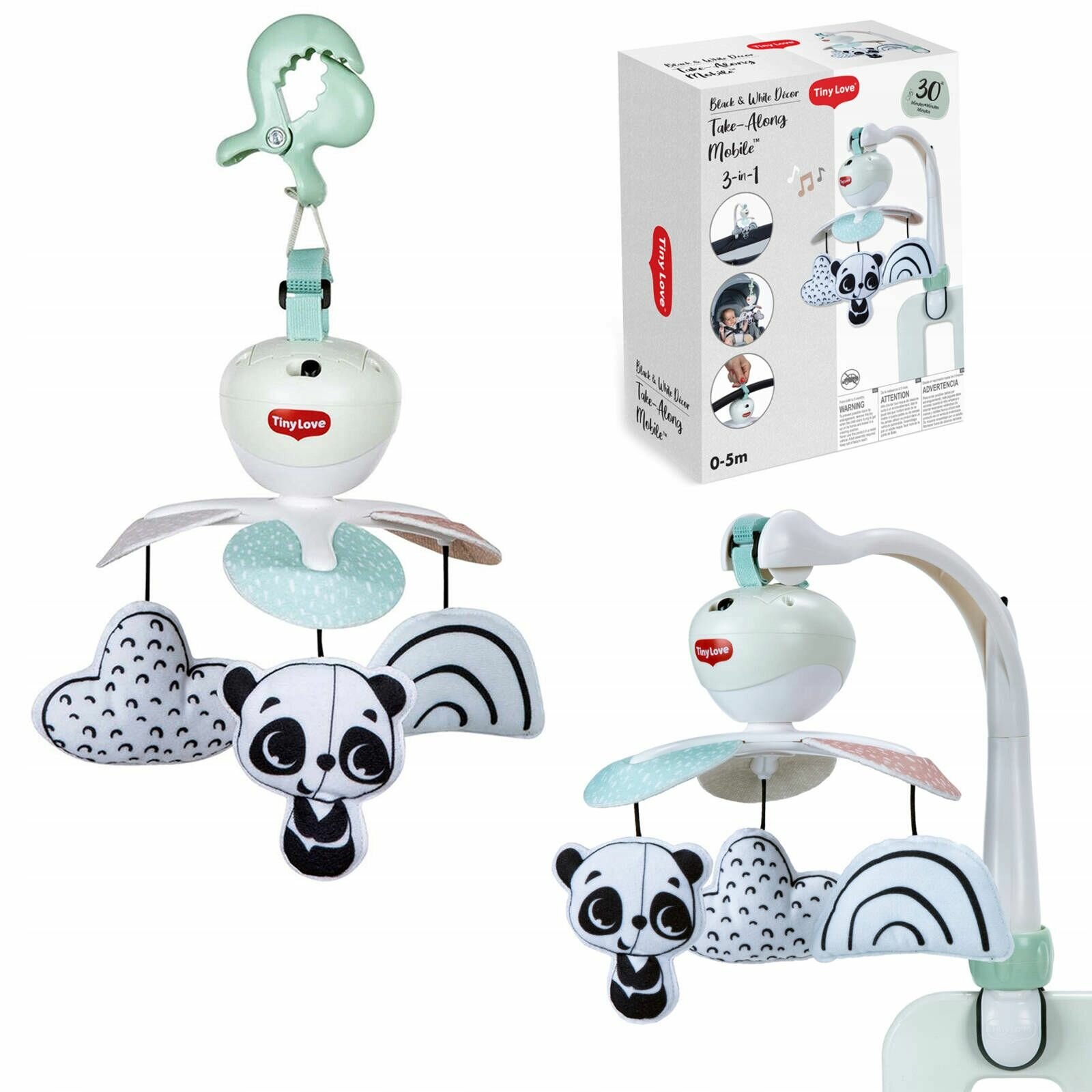 Карусель детская Tiny Love - Универсальный мобиль 3-в-1 в черно-белом стиле - TL1308106830