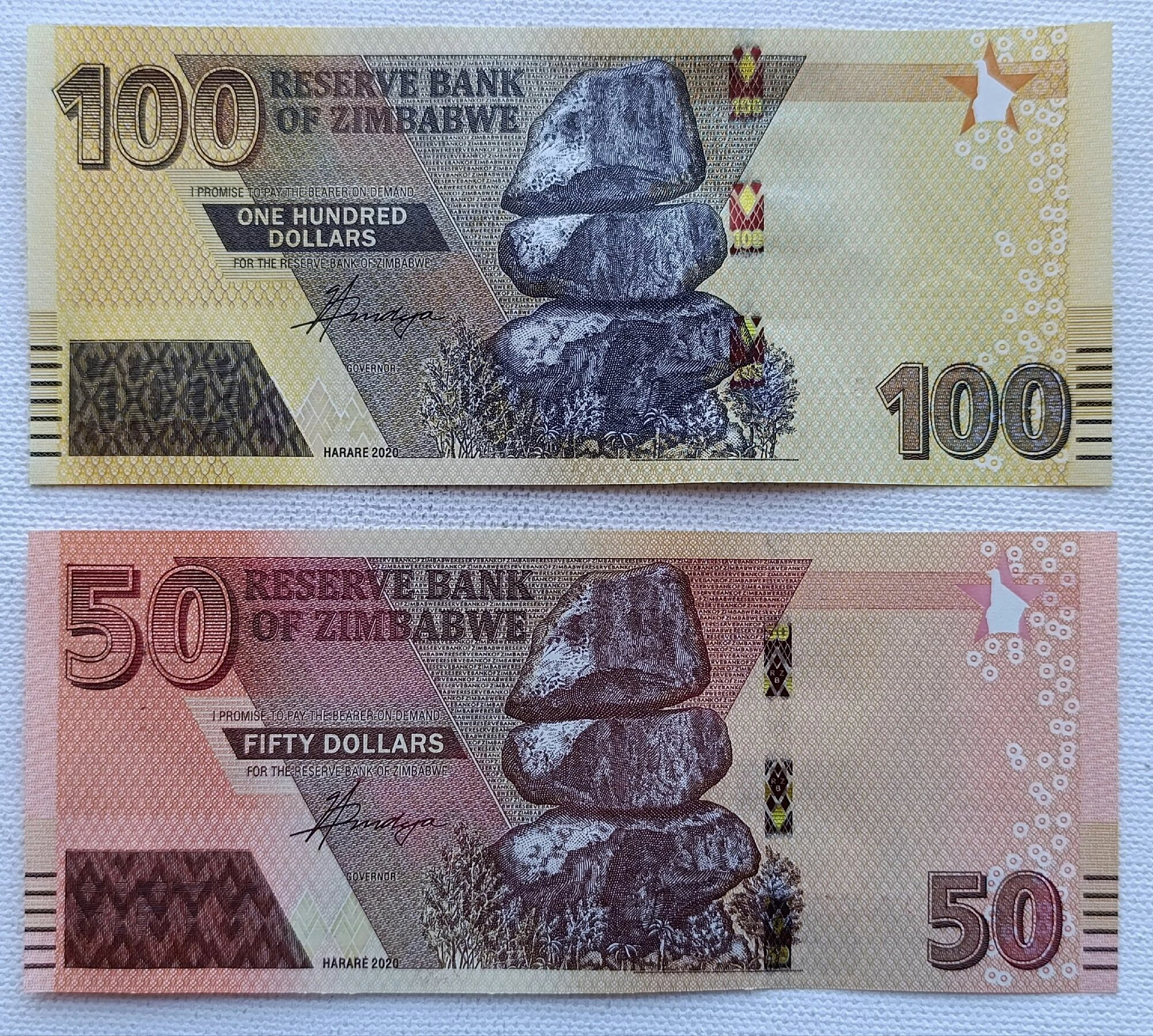 Зимбабве набор 50 и 100 долларов 2020 года