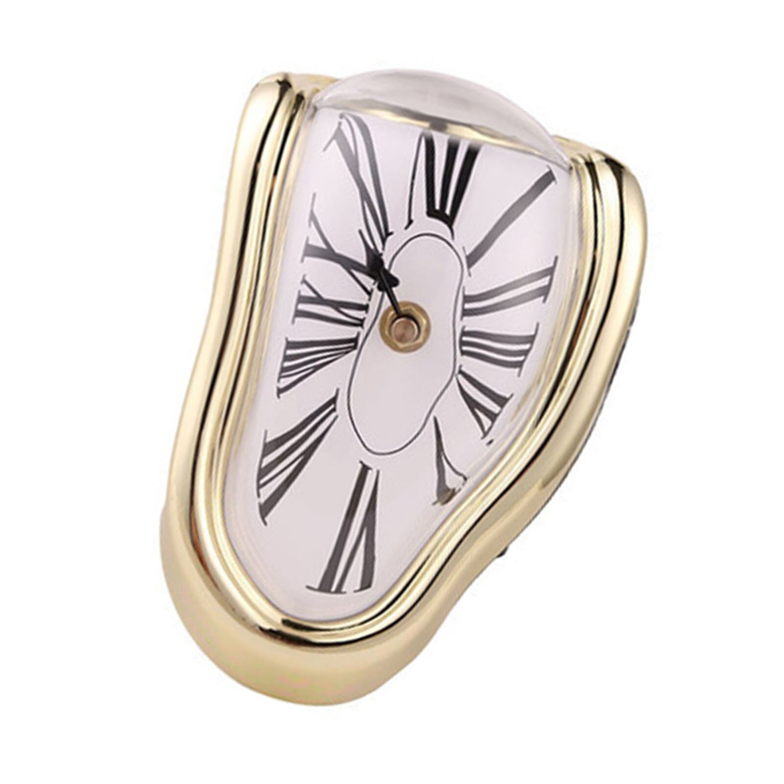 Плавящиеся часы, пластиковые ретро-декоративные гальванические металлические краски, настольные часы для офиса, золотые