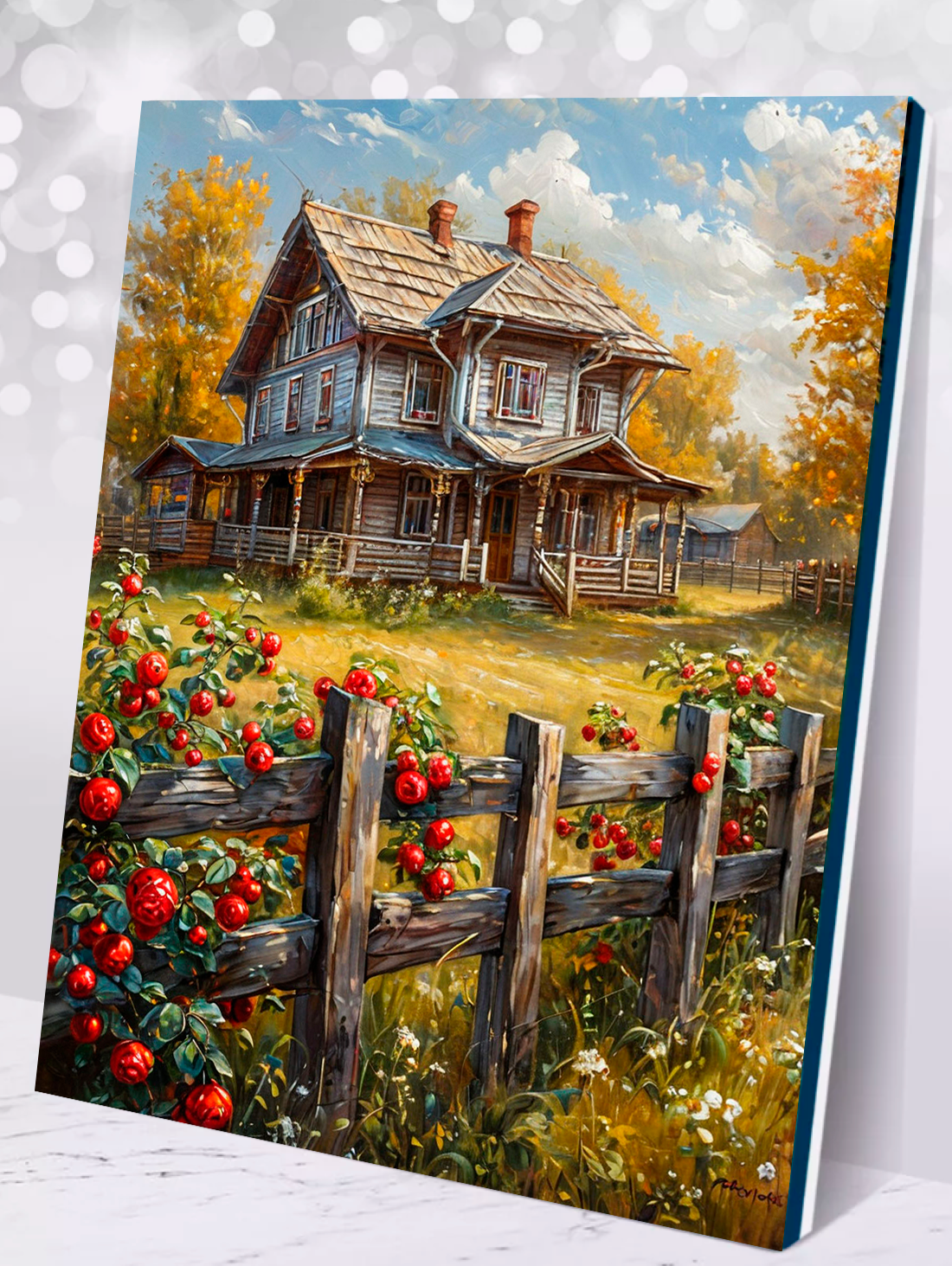 Картина на стену для интерьера "Старинная усадьба" 40х50 см, холст на подрамнике, InterToys