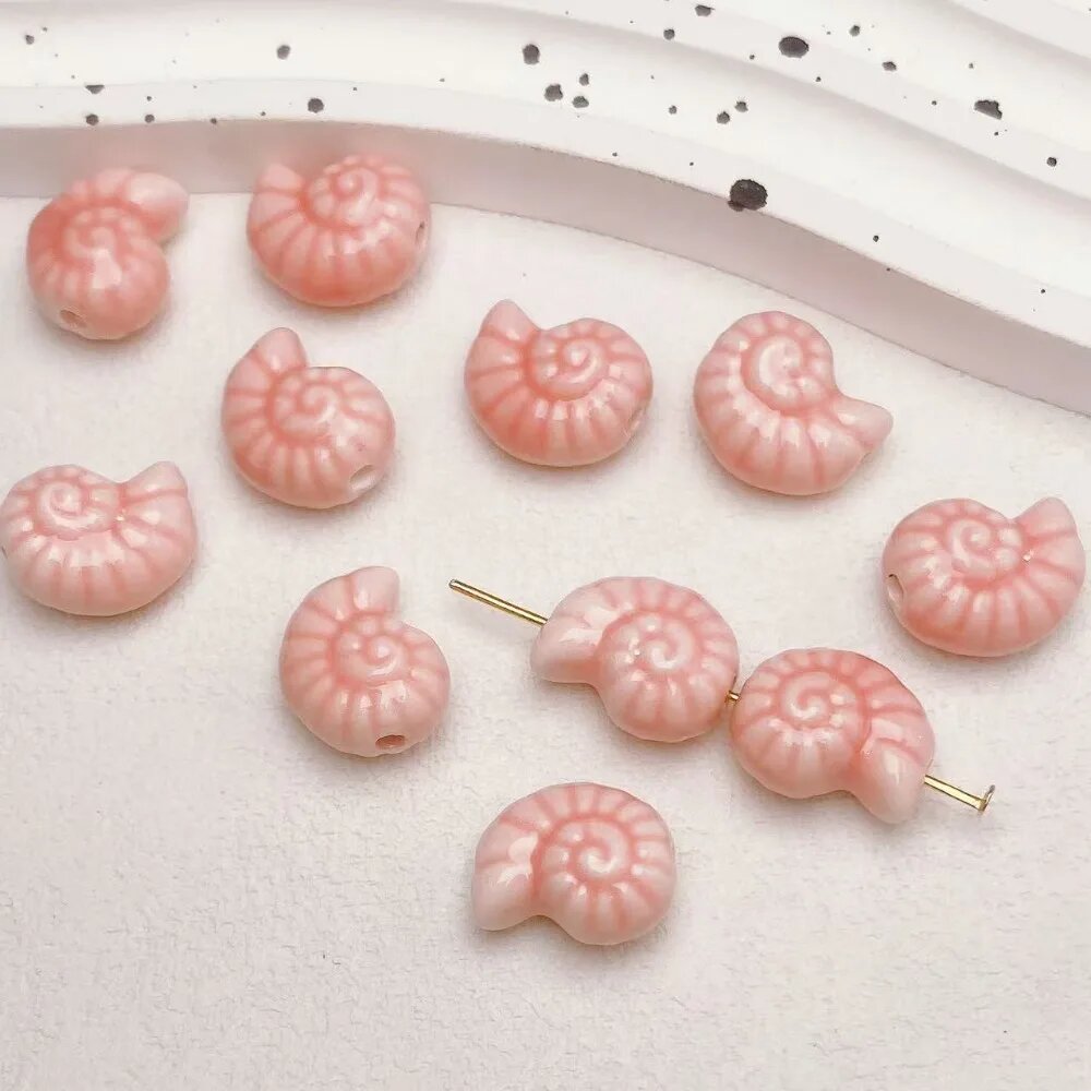 Керамические бусины ракушки улитки 10 шт.