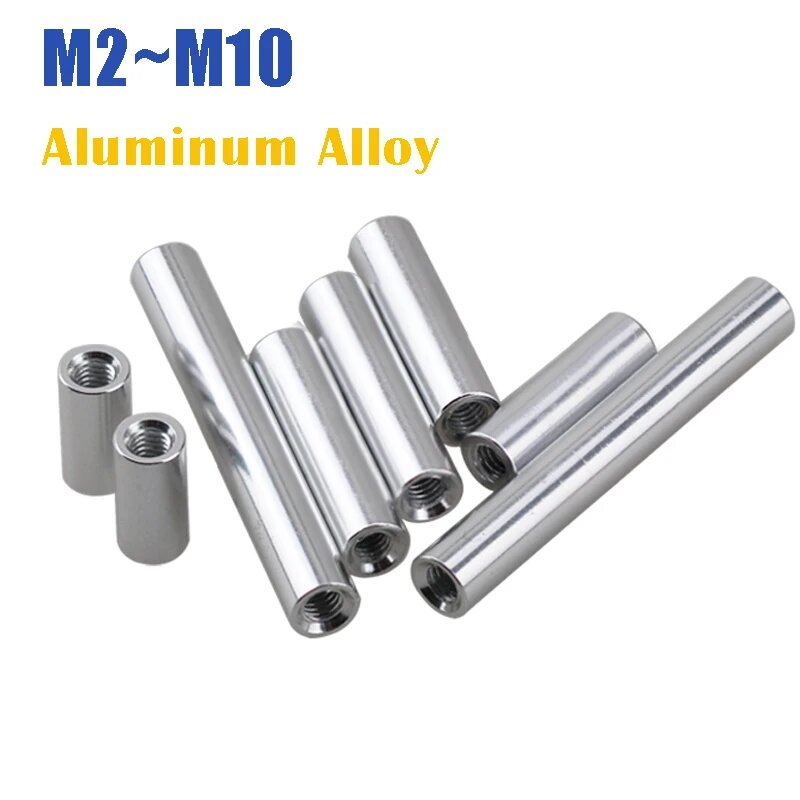 Алюминиевые проставки с круглым резьбовым втулкой M2-M10 M5(D 8mm)-3pcs, 20mm