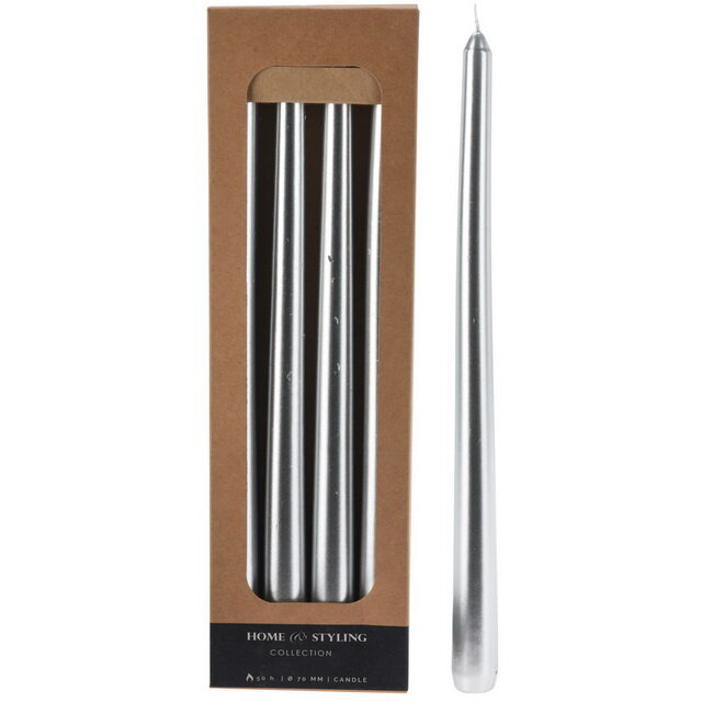 Набор столовых свечей Shannon 30 см серебряный металлик, 4 шт, Koopman, ACB101430