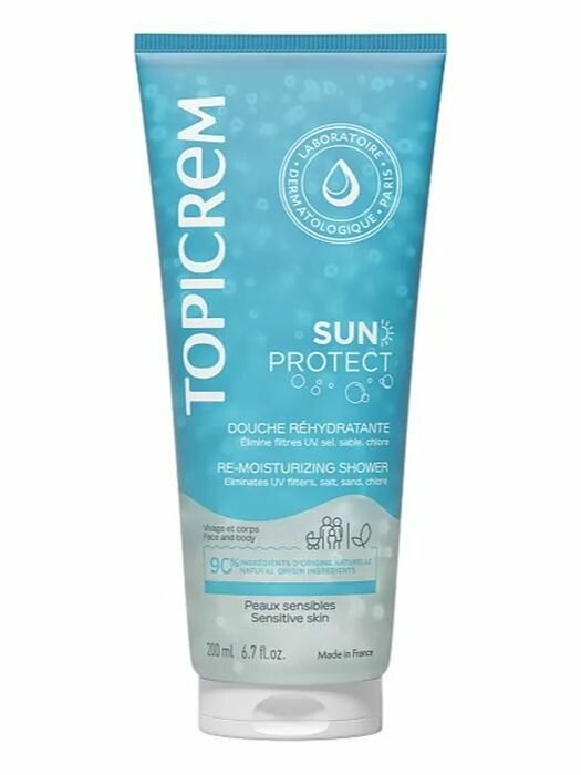 Топикрем Topicrem Sun Protect Увлажняющий гель для душа 200 мл