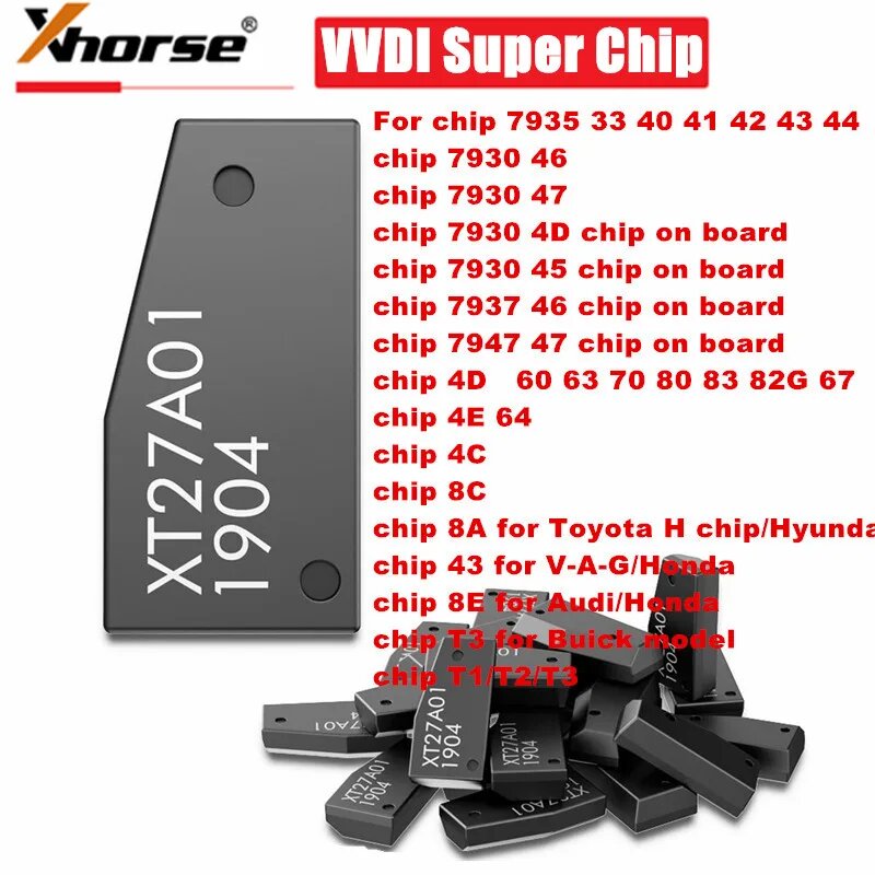 Суперчип Xhorse VVDI XT27A XT27A01 XT27A66 для ID46/40/43/4D/8C/8A/T3/47 для VVDI2 VVDI Key Tool/Mini Key Tool, 20PCS