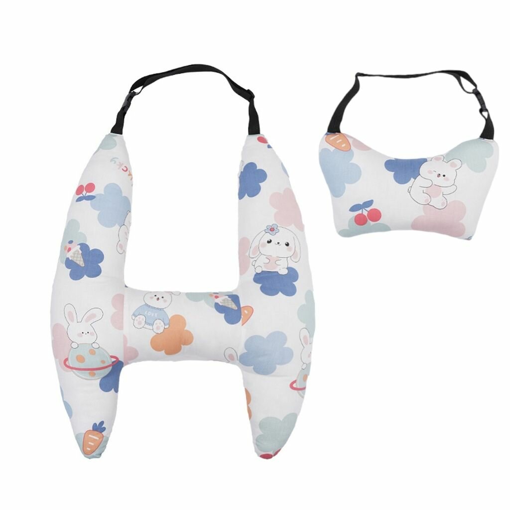 Детское сиденье безопасности, Детская автомобильная подушка для сна и поддержки шеи - парк кроликов, 1 комплект