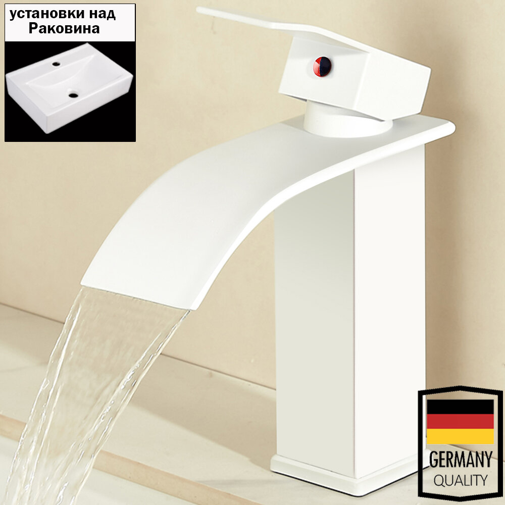 Смеситель для ванны с душем, раковины в ванную, кран для ванной в раковину, кухни, душа водопад, Хром,125 ММ, Белый