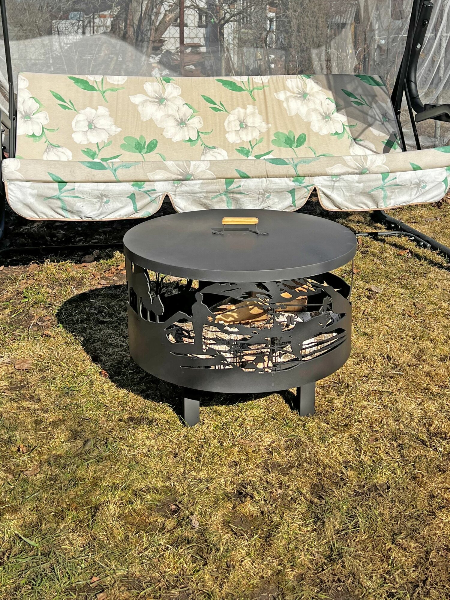 Костровая чаша Рыбалка+Крышка+Решетка Гриль 60 см 0,3 см