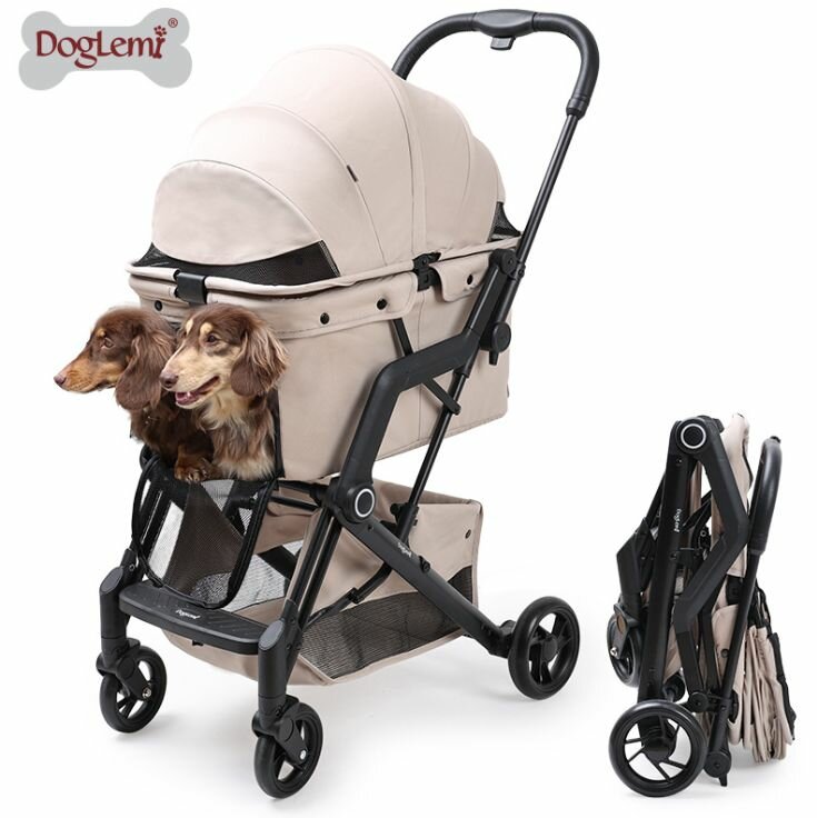 Складная переносная коляска для животных (хаки) Разборный кузов Для кошек и собак (мелкие/средние породы)