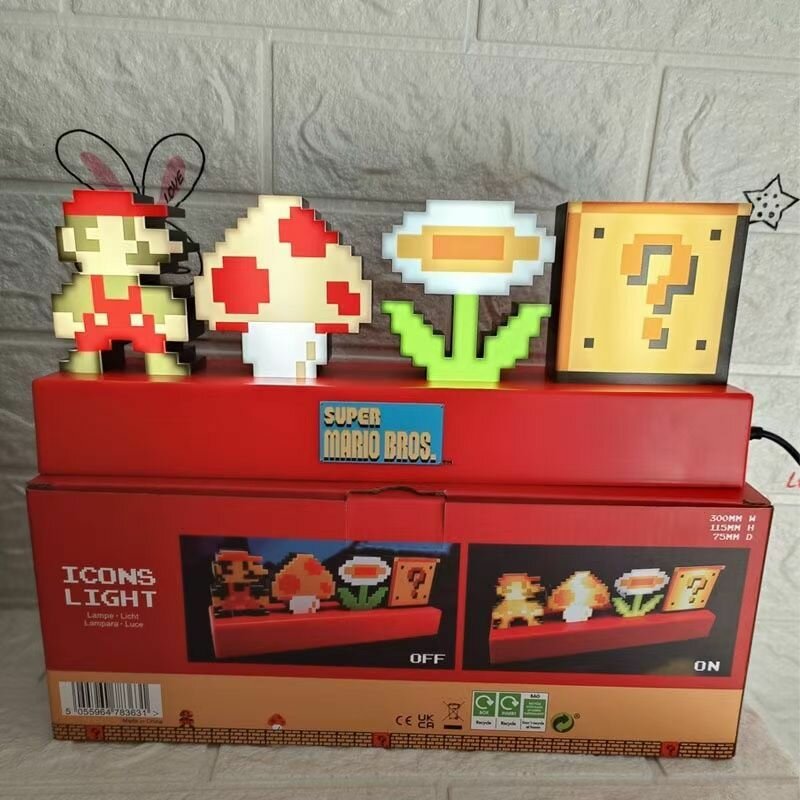 Комбинированный ночник в пиксельном стиле Super Mario Bros.