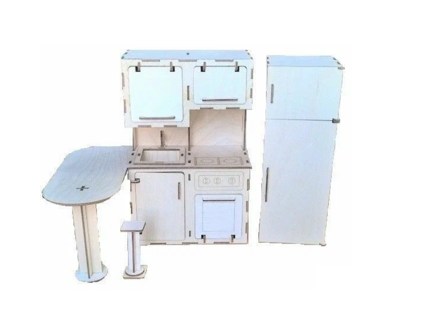 Деревянная мебель для кукольного домика "Кухня №2-1" для кукол 7-13 см