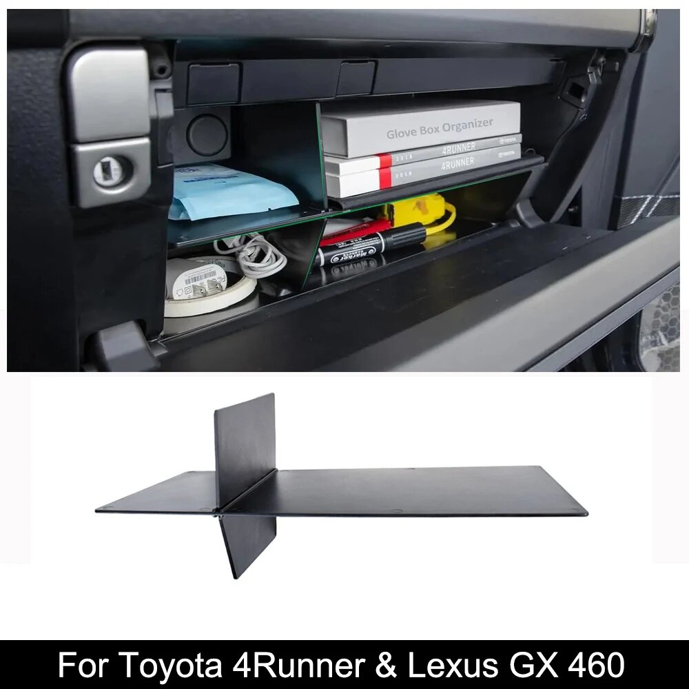 Для Toyota 4Runner 2010-2023, органайзер для перчаточного ящика SR5 TRD, внедорожный Lexus GX 460, вставка из АБС-пластика, лоток для 4-х направляющих
