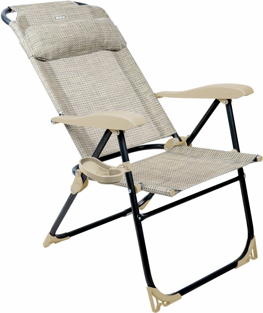 Кресло-шезлонг с полкой Ника КШ2 Каркас черный/Ткань ротанг Размеры: Высота 750мм Глубина 1090мм Ширина 590мм