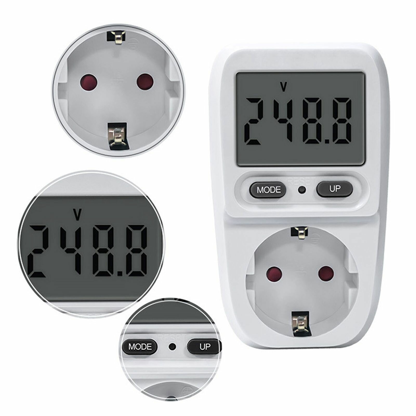 Умная розетка, цифровой измеритель напряжения, вольтметр, монитор, вольтметр DE, вилка 230 В для дома