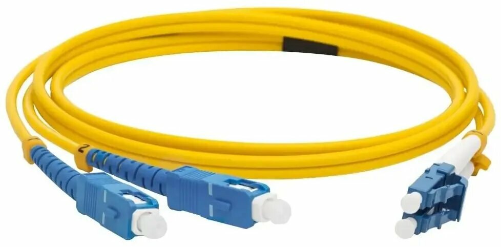 Патч-корд Lanmaster LAN-2LC-2SC/SU-2.0 9/125 OS1/OS2 LC дуплекс-SC дуплекс 2м LSZH желтый