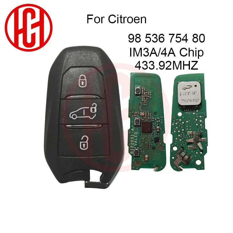Оригинальный автомобильный ключ IM3A 4A чип IM32A 4A чип 433,92 МГц для Opel Toyota Citroen Peugeot 3/4 кнопки оригинальный дистанционный ключ от автомобиля