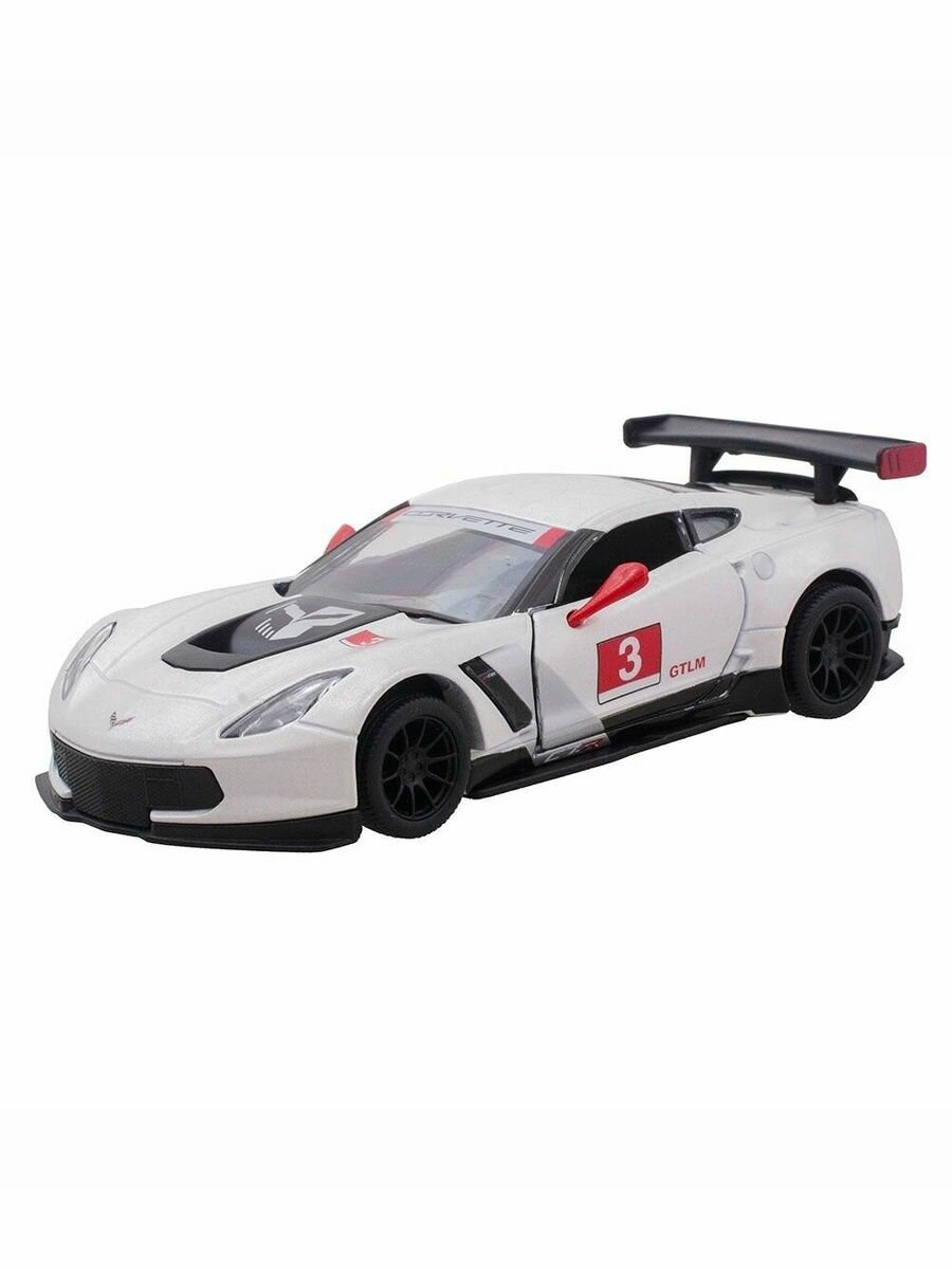 Модель машины KINSMART 2016 Corvette C7. R Race Car 1:36 white