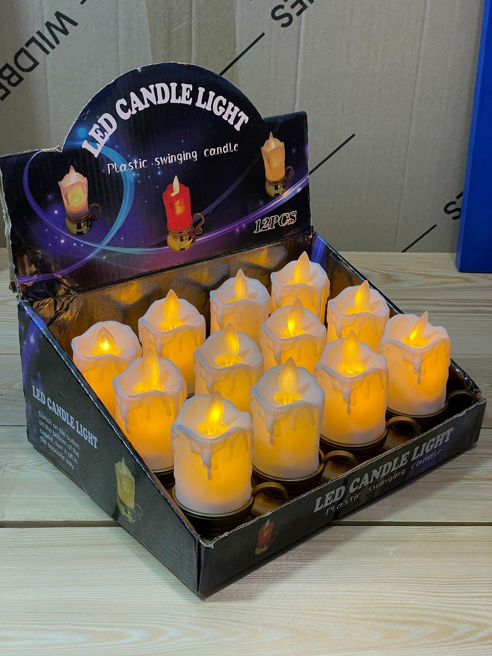 Свечи декоративные набор 12 штук на батарейках