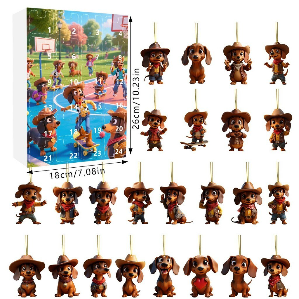 Коллекция игрушек для рождествия для таксы акриловые подвесные украшения с многоцветным дизайном для праздничных мероприятий