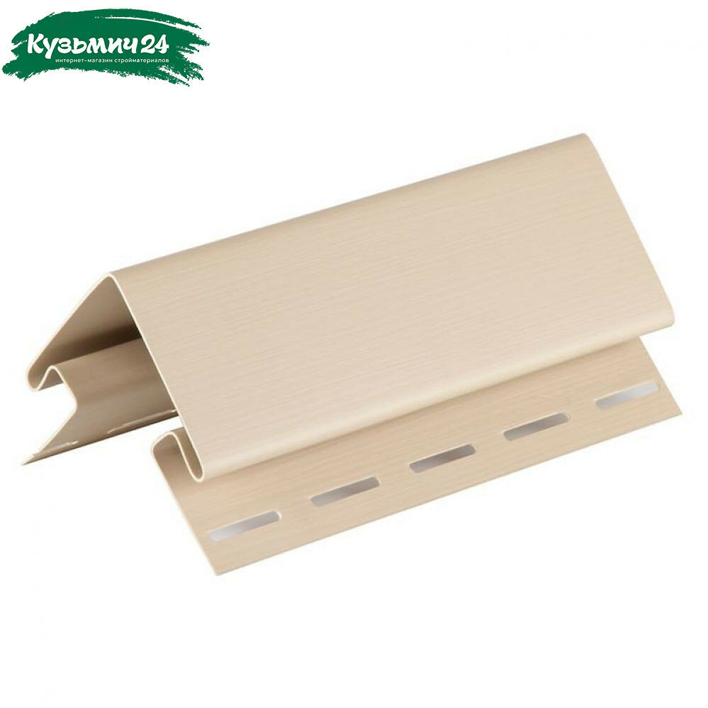 Сайдинг планка угол наружний Бежевая, 1 шт.