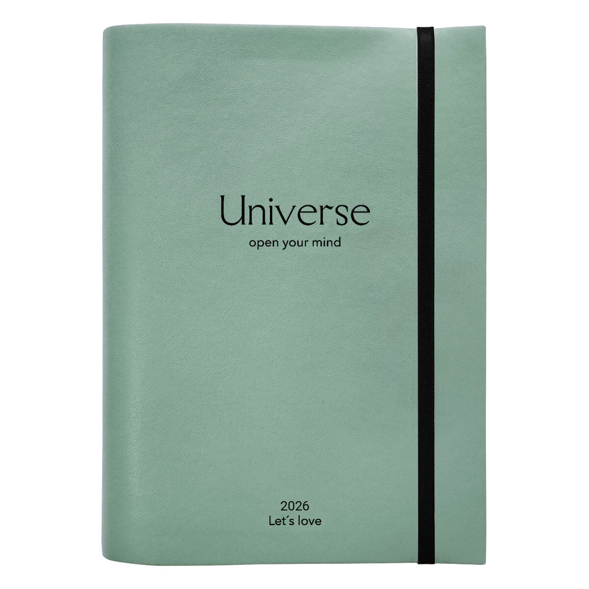 Ежедневник, датированный 2026, Infolio, 140x200мм, 352стр, мягкая с резинкой, Universe, мятный