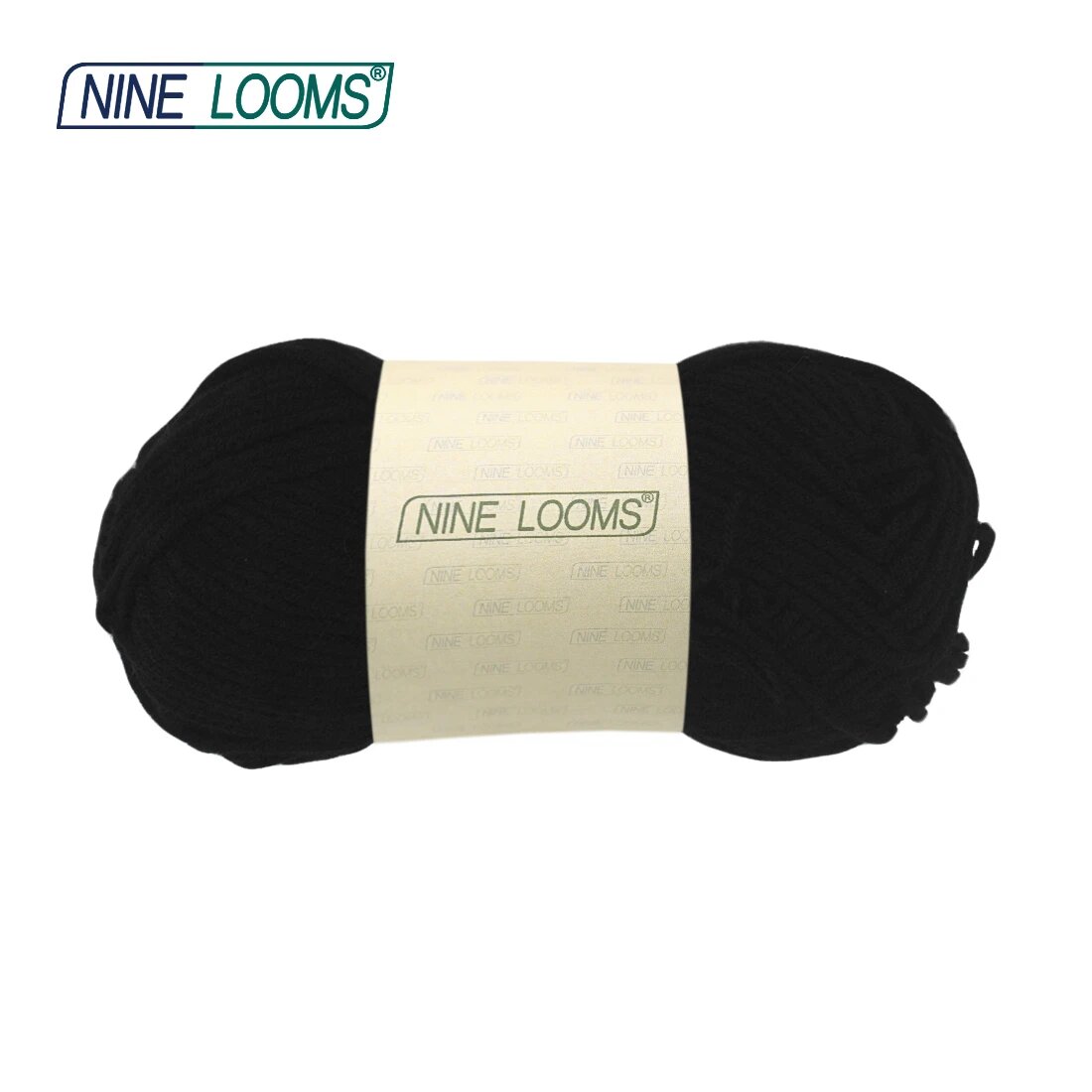 NINE LOOMS пряжа акриловая, черный, 50г, цвет 18 Black
