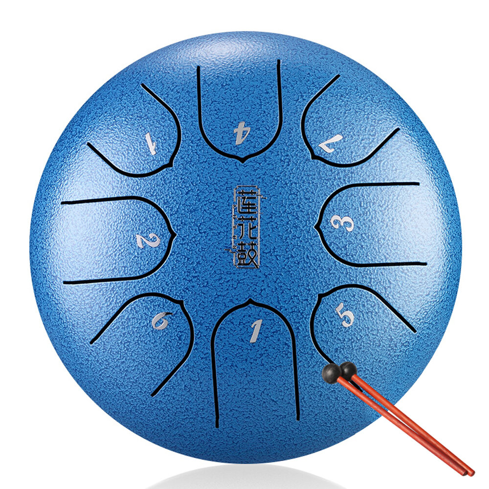 6-дюймовая металлическая язычковая барабанчик миниатюрная 8-тонная ручная панельная барабан с палочками ударные музыкальные инструменты цветики розовый, черный, голубой, чистый золото, красный, пурпурный, кофе, белый, темно-зеленый, темно-фиолетовый,