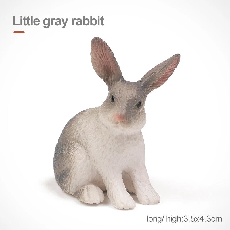 Фигурки животных XIALIBAOMOWAN Серый, Grey rabbit cub