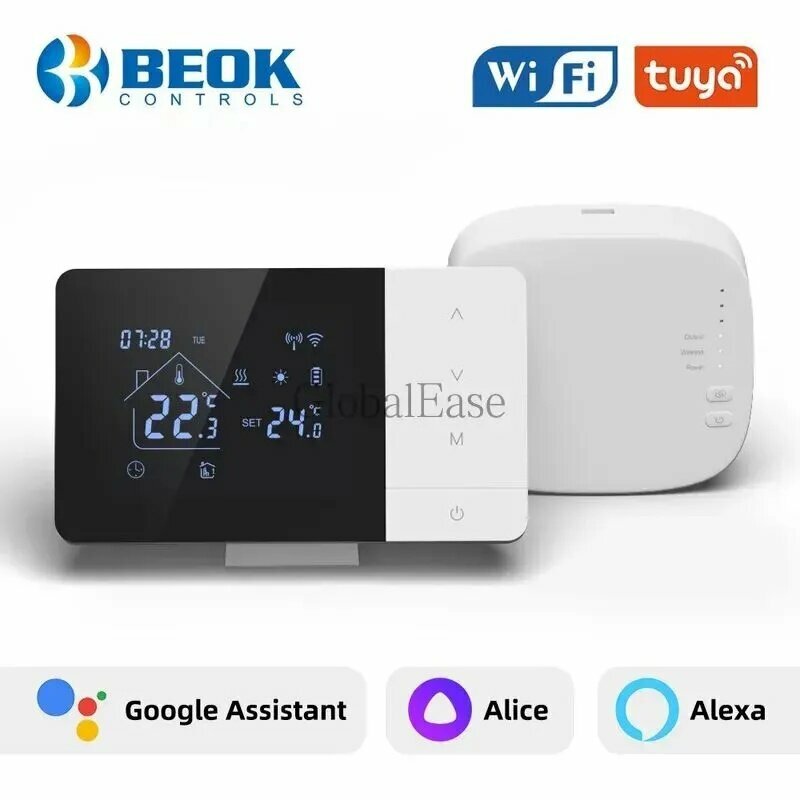 Beok controls Терморегулятор/термостат до 600Вт Для водопровода, Для электрического котла, белый, черный