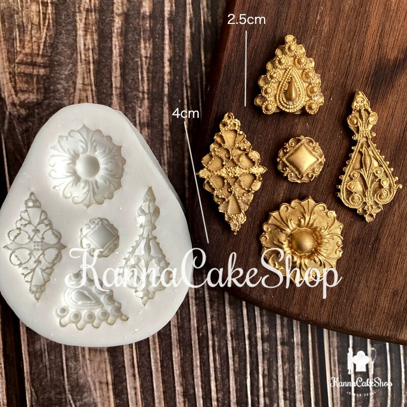 Силиконовая форма для фонданта: корона в европейском стиле, фоторамка, голова женщины, рельефный узор, крест в