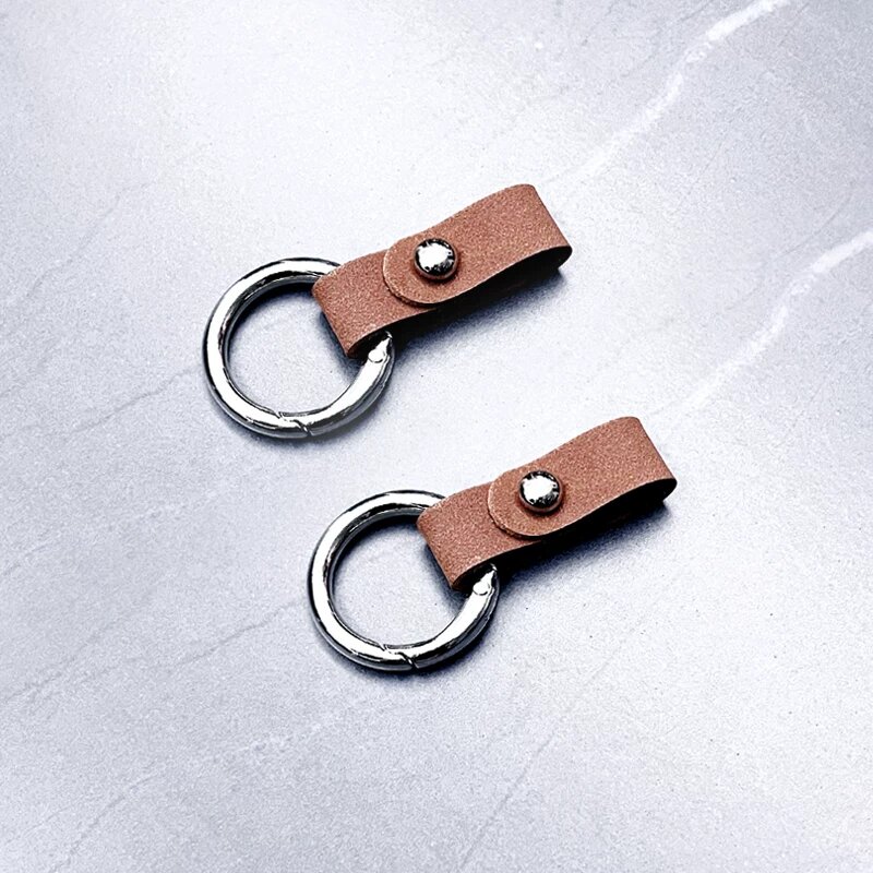 Мужской кожаный брелок для ключей, стильный и простой, с креплением на пояс, подходит также для женщин Гвоздь-гриб,