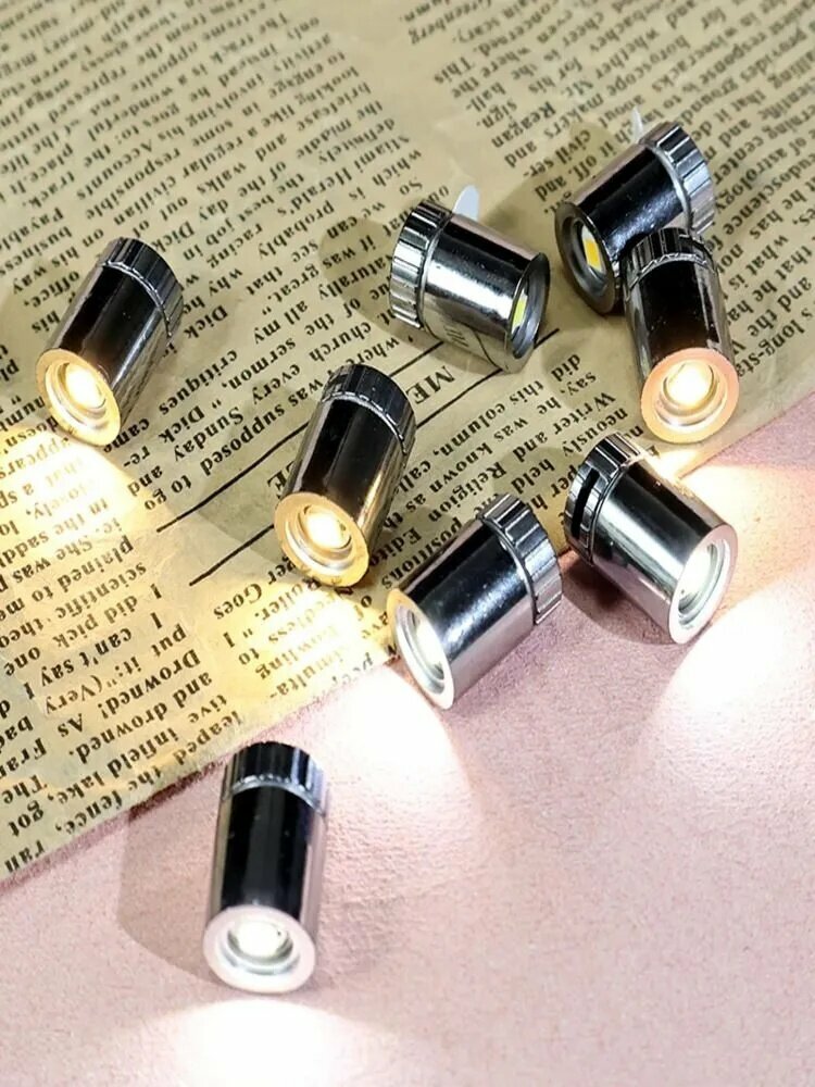 6 шт. мини LED лампы с эффектом вращения, цветные трубки для декора (для кукол, вечеринок, DIY)