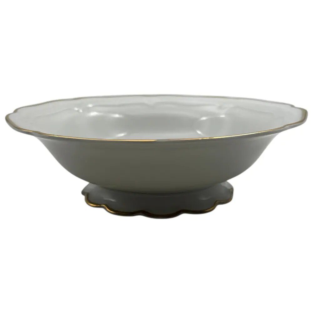 Сухарница "Weimar" на юбочке, d 18.5 см, 1925-1939 гг, фарфор, позолота, Hutschenreuther, Германия