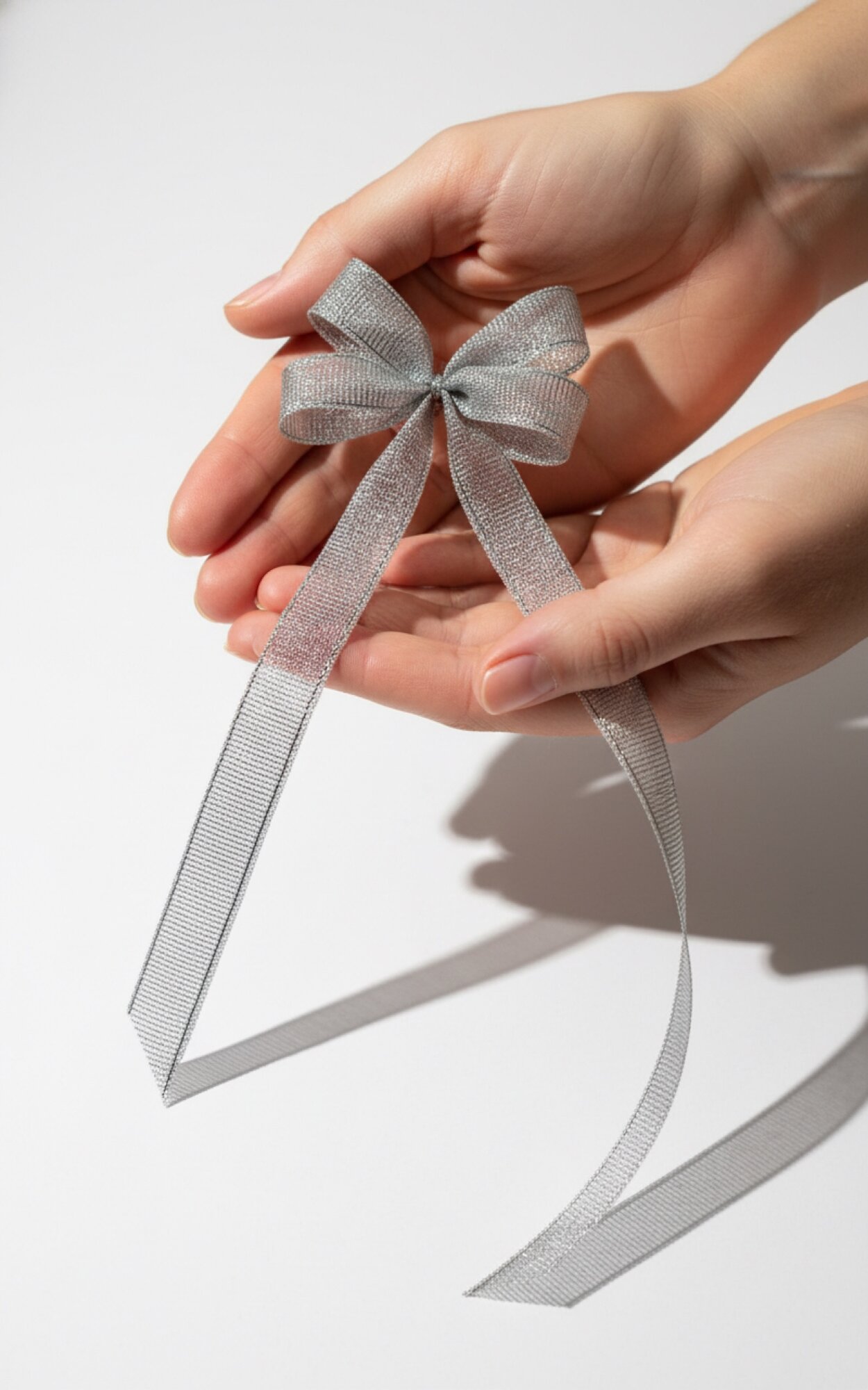 Бантики интерьерные, из люрекса, серебрянные, 15 штук, Россия