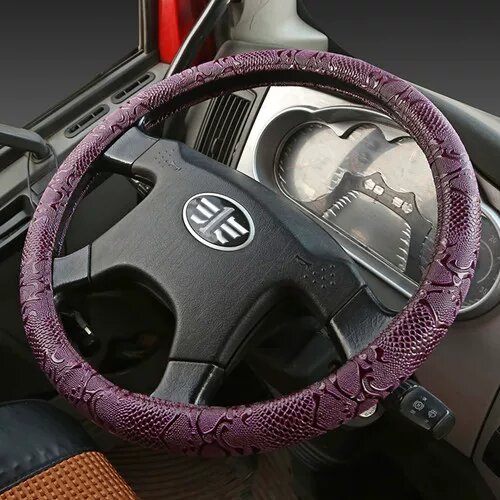 Кожаный чехол на руль для крупногабаритных транспортных средств 40, 42, 45, 47, 50 см, чехол на руль для грузовиков,