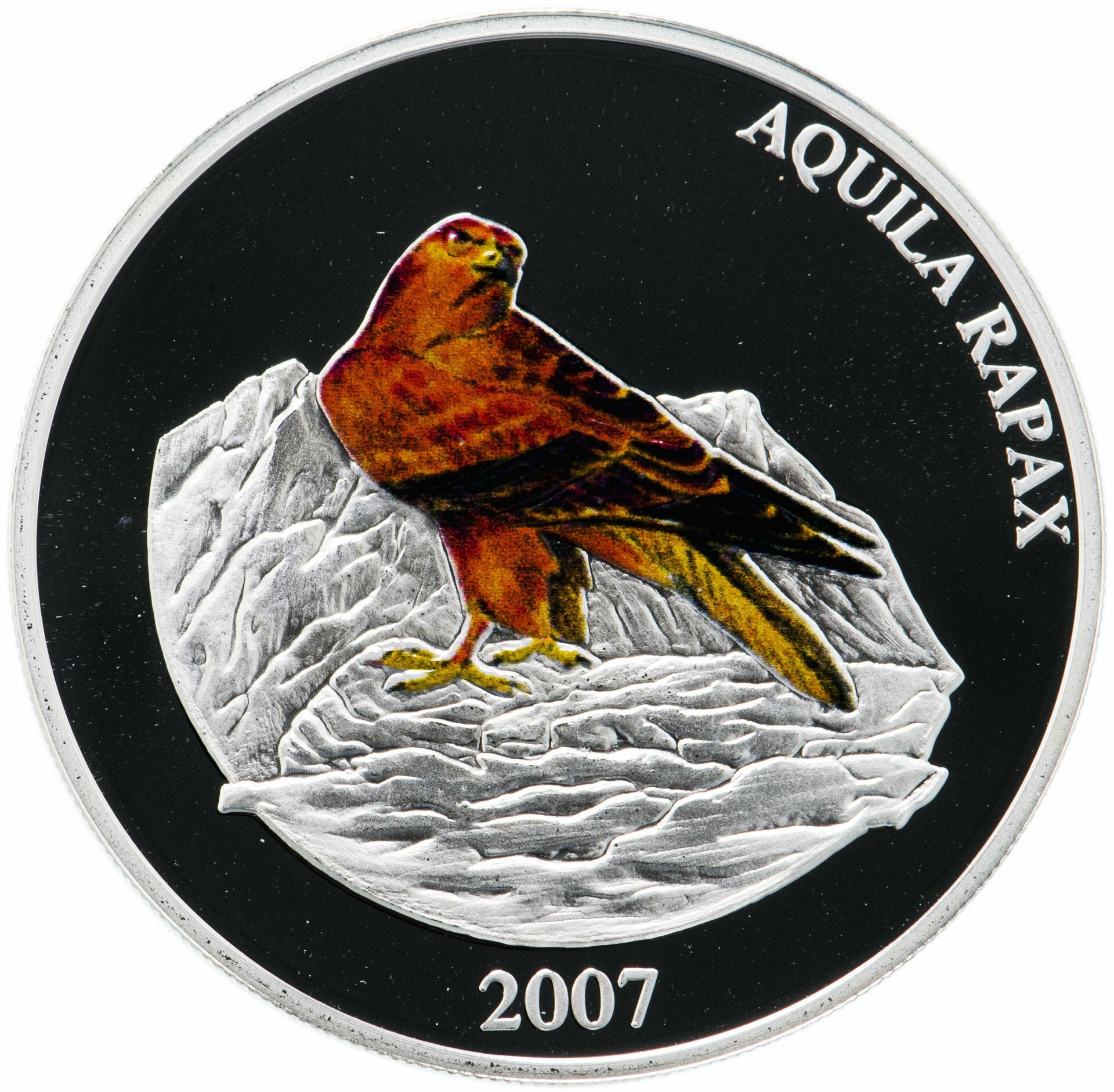 Монголия 500 тугриков 2007 Proof "Красная книга - Каменный орёл", Серебро 925