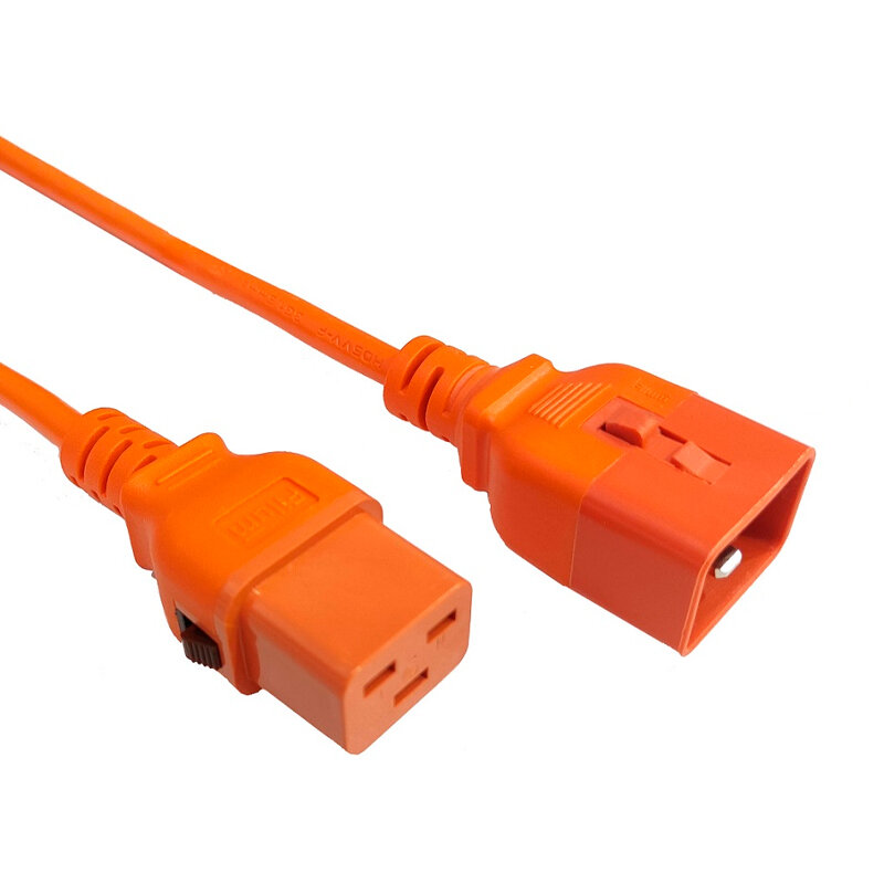 Кабель питания Filum 3x1.5 С19 - C20 с фиксацией, 220/250В, 16А, оранжевый, 0.5м FL-PC-C19F/C20F-C-0.5-OR