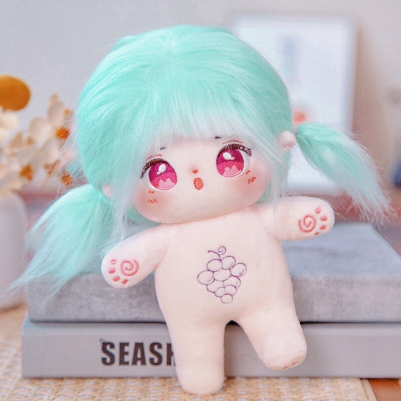 Хлопок кукла плюшевая игрушка кукла кукла ткань для девочек 20 см см парик дешевый обнаженный ребенок подарок для детей